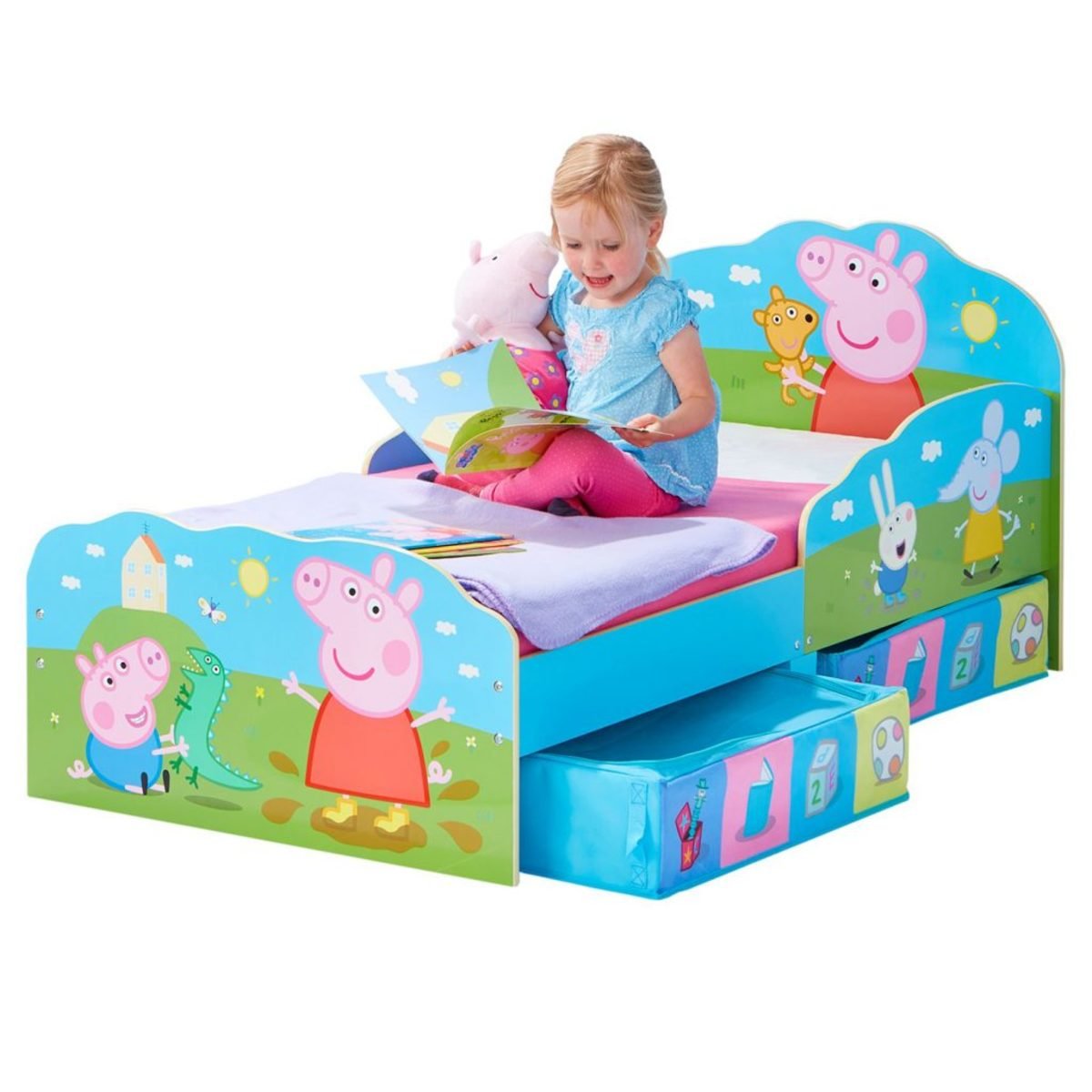 Children bed Peppa Pig with storage boxes - banaby.eu