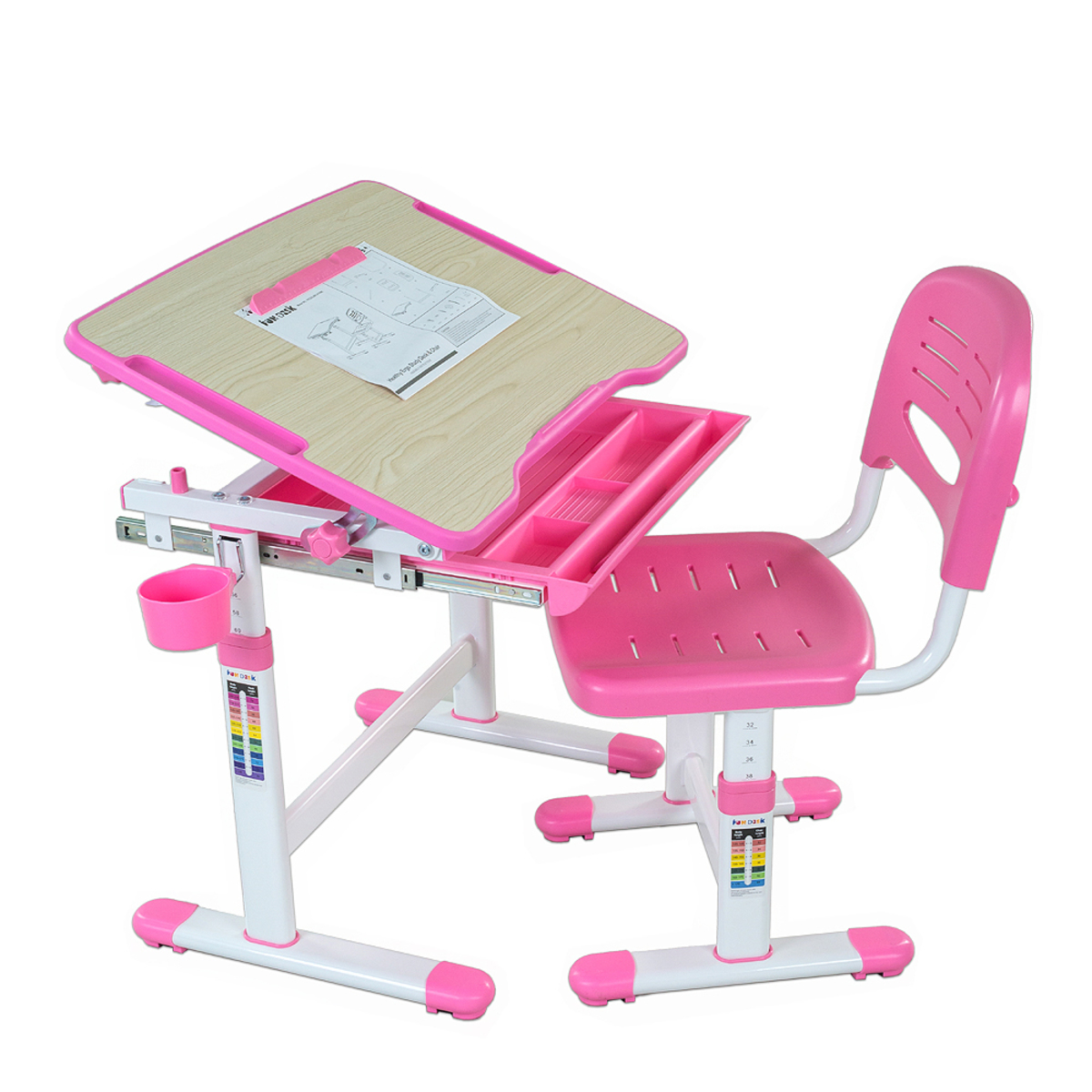 Writing table + chair Bambino for children - different colours - banaby.eu