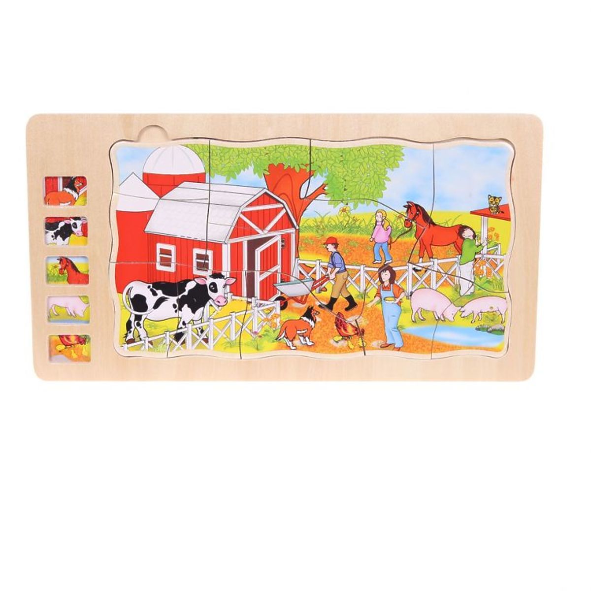 Children wood puzzle Farm - banaby.eu