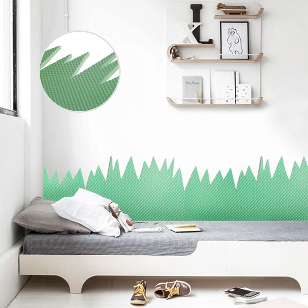 Foam wall protection behind the bed - Grass - banaby.eu
