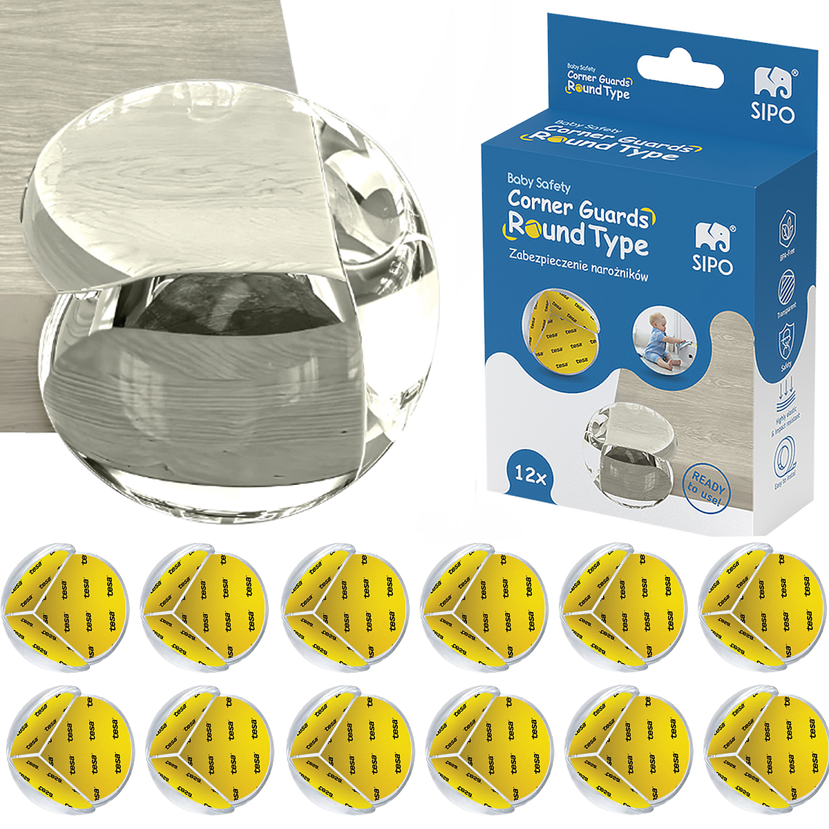 SIPO Set of round corner protectors - 12 pcs - banaby.eu