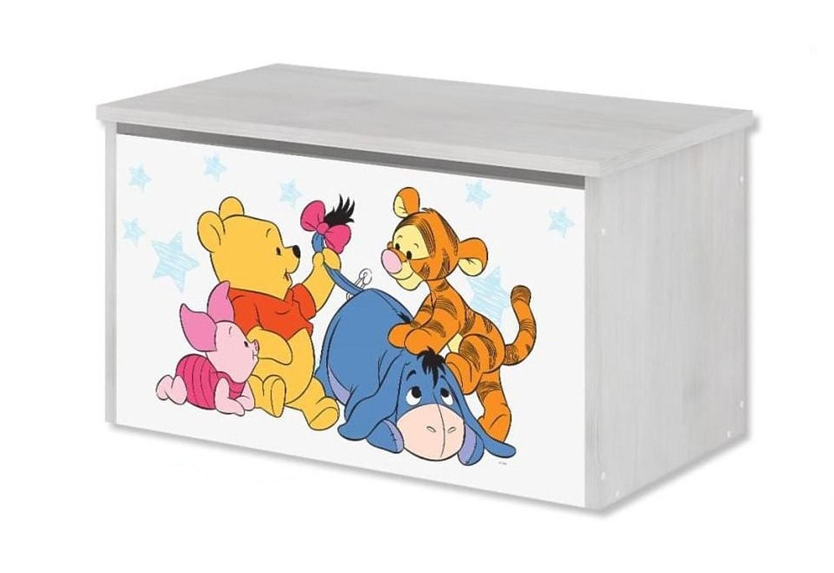 Wooden chest for Disney toys - Winnie the Pooh and friends - banaby.eu